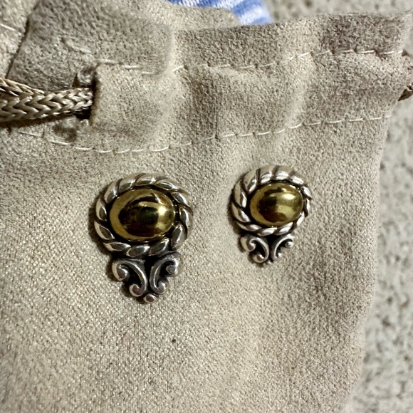 Brighton | Jewelry | Brighton Moonglow Two Tone Stud Earrings | Poshmark